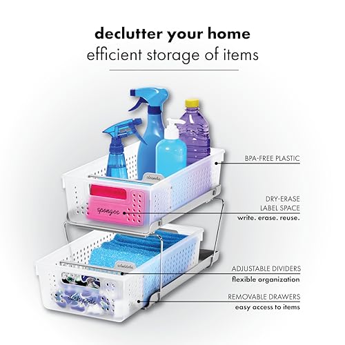 madesmart 2-Tier Organizer, Multi-Purpose Slide-Out Storage Baskets ...
