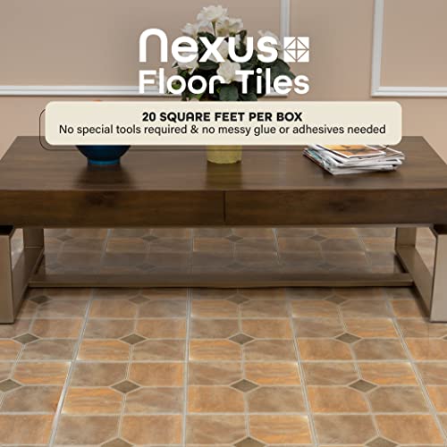 Nexus Self Adhesive 12-Inch Vinyl Floor Tiles, 20 Tiles - 12" x 12 ...