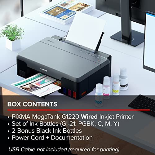 Canon PIXMA G1220 Single Function MegaTank Inkjet Printer, Print Only ...
