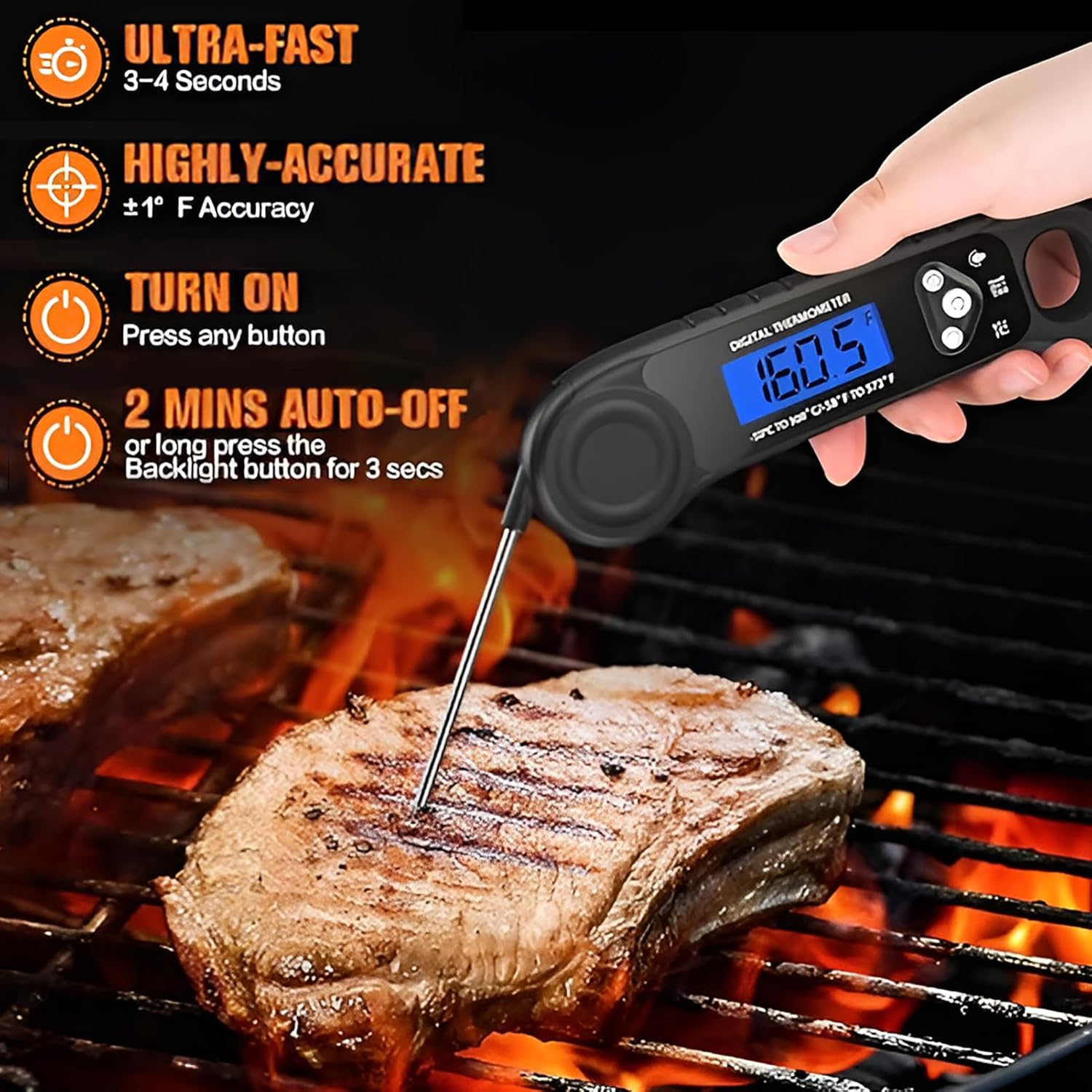 Deal! - $4 - AMMZO Meat Thermometer Digital, Instant Read Food ...